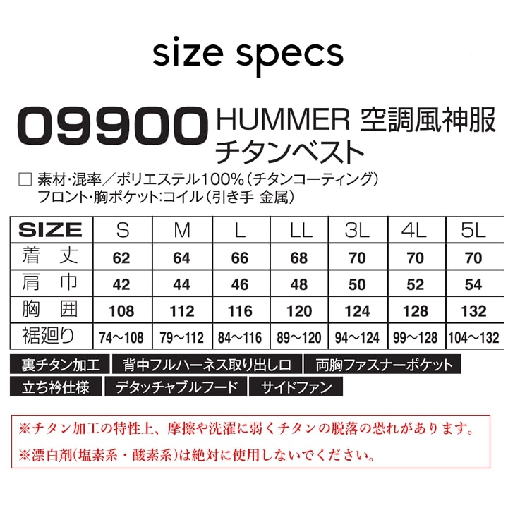 【即日発送】HUMMER ハマー 2025年 空調風神服 空調ウェア サイドファン ベスト【服のみ】ファン対応 9900 ハマー 男女兼用 作業着 アタックベース│作業服・作業着の通販サイト│ ...