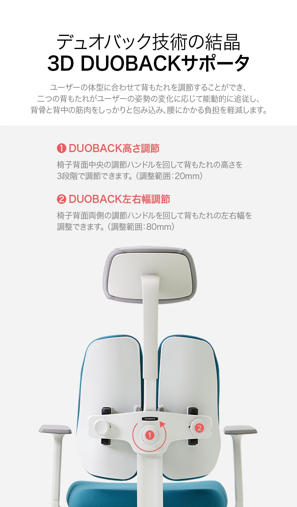 【日本独占販売】デュオバック D2500G-DASW ホームオフィスチェア 人間工学椅子 パソコンチェア ゲーミングチェア 肘付き ヘッドレスト リクライニング DUOBACK 正規品 韓国