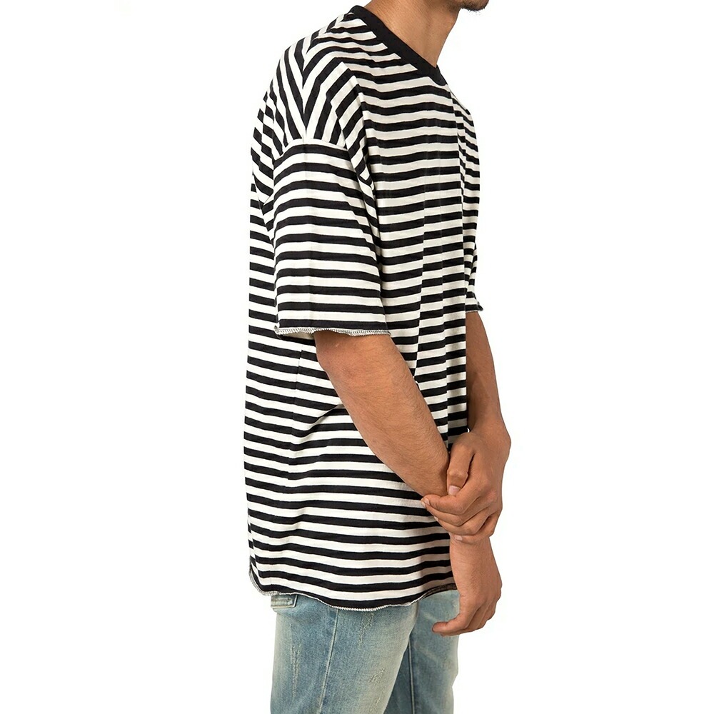 mnml ミニマル STRIPED DROP TEE BLACK ドロップショルダー 半袖 Tシャツ | すべての商品 | ABLAZE-K