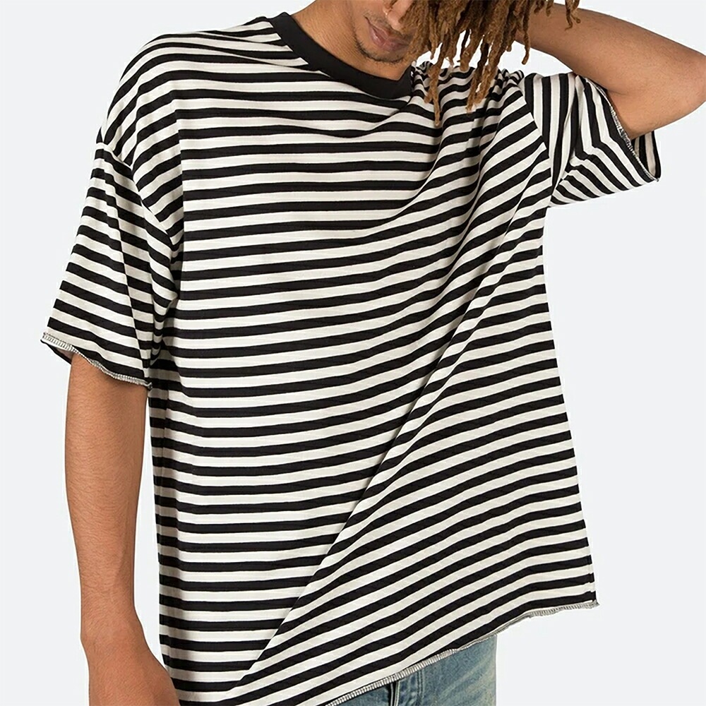 mnml ミニマル STRIPED DROP TEE BLACK ドロップショルダー 半袖 Tシャツ | すべての商品 | ABLAZE-K