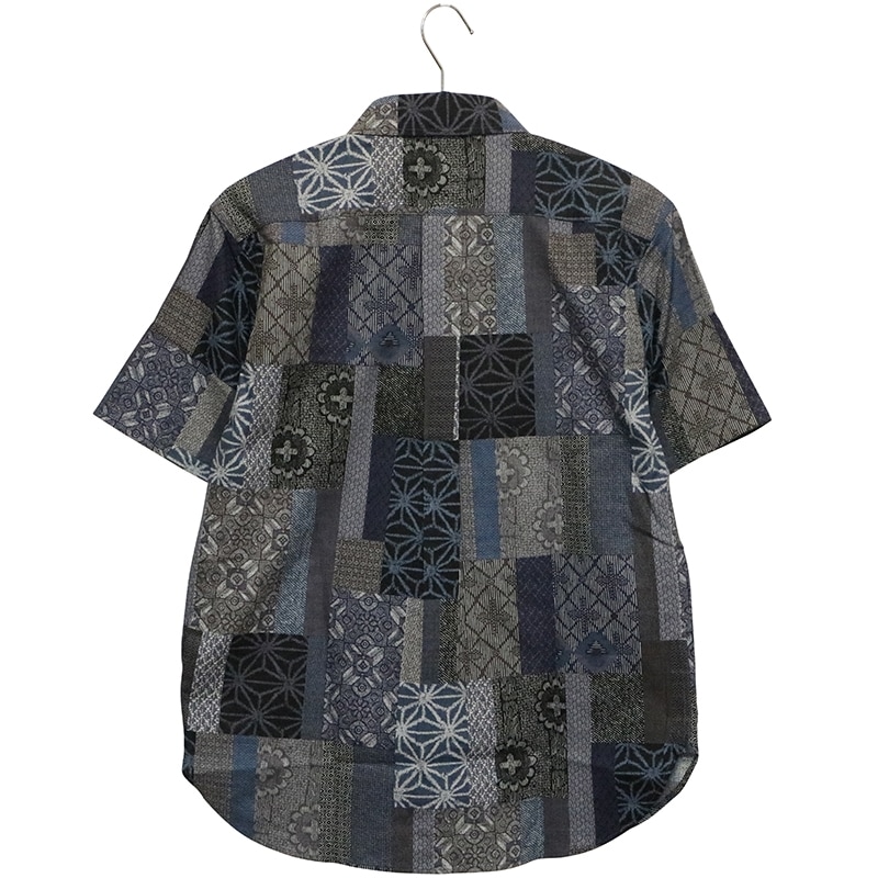 衣櫻 ころもざくら 大島紬調パッチワークプリント 柄 和柄 半袖