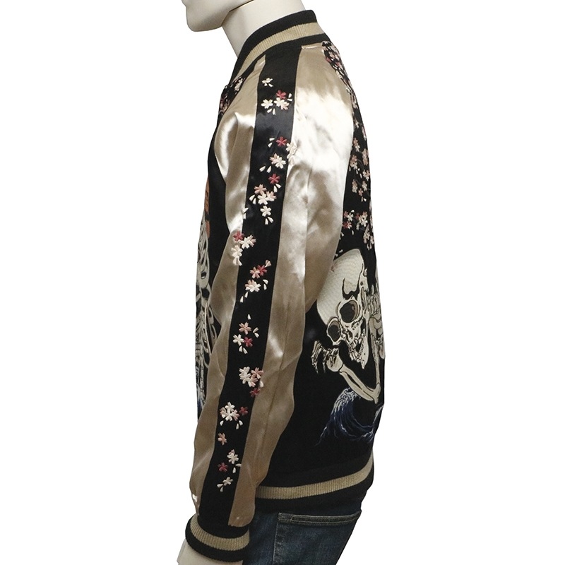 古都古都 ことこと ガシャ髑髏 柄 リバ－シブル スカジャン （ KTJK-006 ） XXXLサイズ