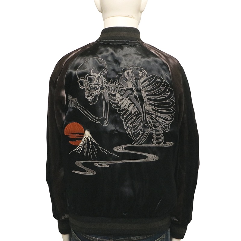 古都古都 ことこと ガシャ髑髏 柄 リバ－シブル スカジャン （ KTJK-006 ） XXXLサイズ