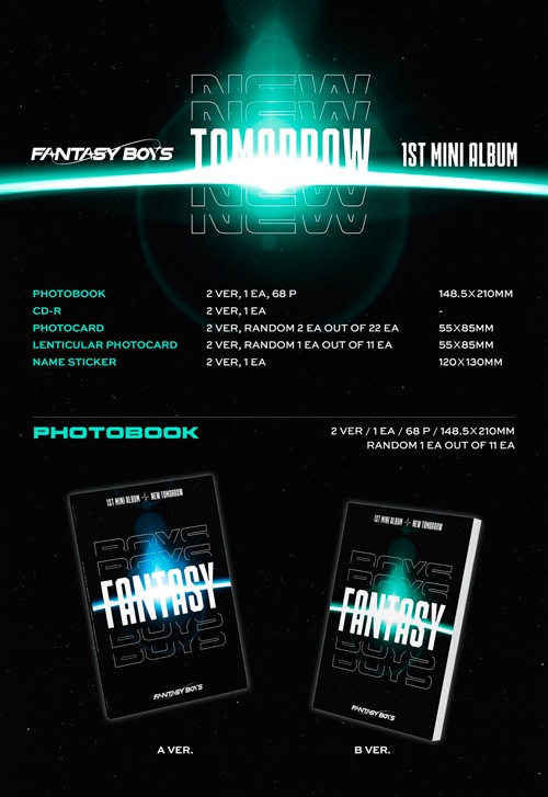 韓国音楽 FANTASY BOYS (ファンタジーボーイズ) - NEW TOMORROW (バージョン選択/CD+フォトブック68P+フォトカード2種+レンチキュラーフォトカード1種+ネーム ...
