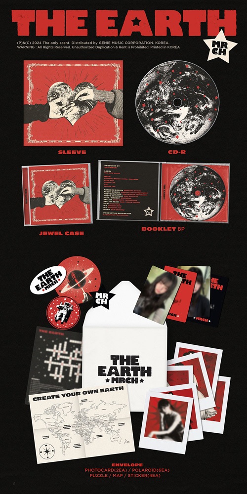 韓国音楽 ユン・マチ (MRCH) - EP 「The earth」 (CD+ブックレット8P+フォトカード2種+ポラロイド6種+パズル+地図 ...