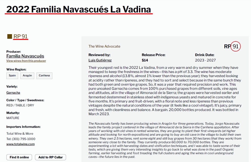 ラ・バディーナ・ガルナッチャ 2022 | 種類別に探す,赤ワイン | 業務用ワイン卸仕入れ専門店EVAWINE