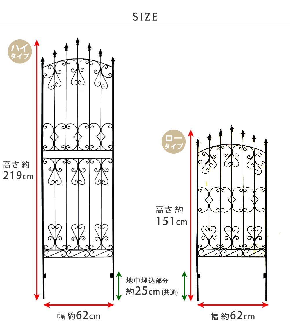 アイアンローズフェンス150 2枚組 IFROSE-150-2P | アイアンフェンス | ガーデニング工房本店 公式オンラインショップ