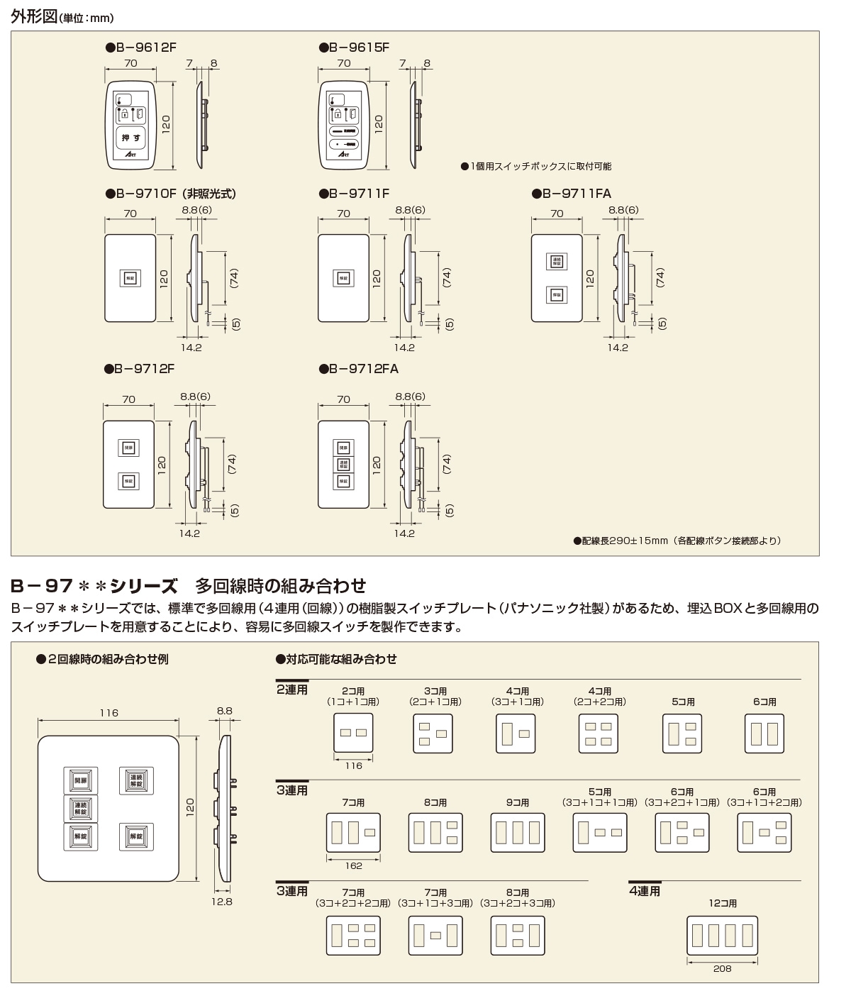 ART, アート B-96,B-97シリーズ 操作表示器シリーズ | 電気錠,制御盤他,電気錠制御盤、操作盤 | 鍵の卸売りセンターまるごとショップ