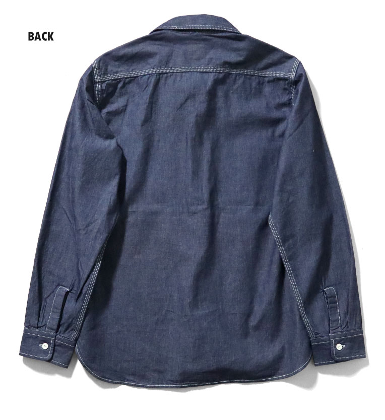 HOUSTON / ヒューストン 40697 USA COTTON CHAMBRAY WORK SHIRT/ USAコットンシャンブレーワーク ...