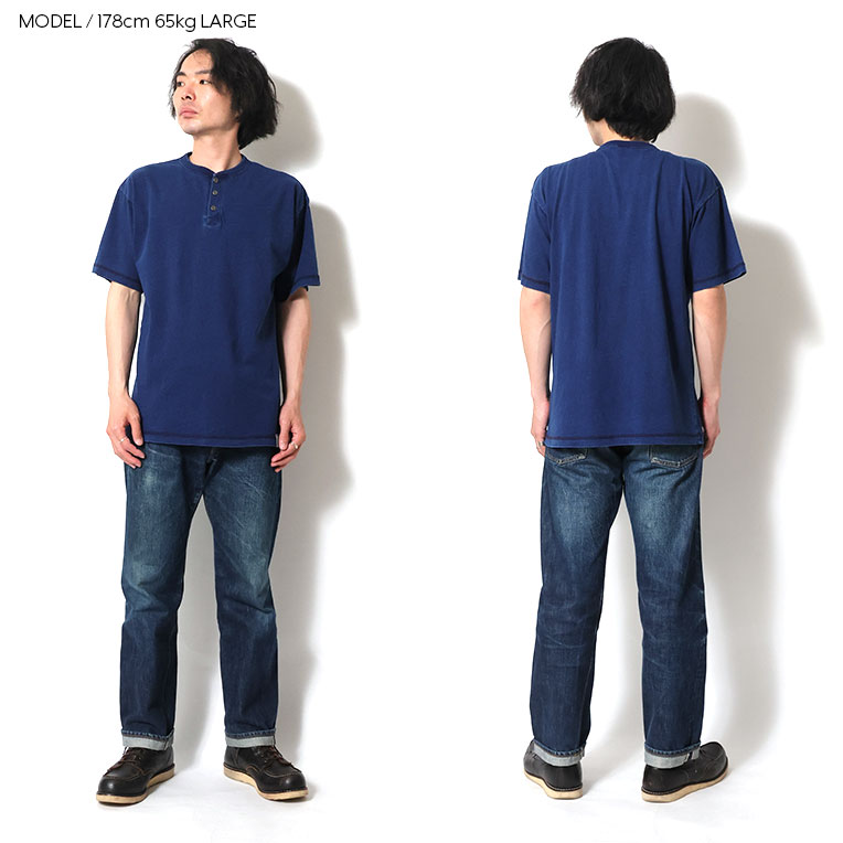 HOUSTON / ヒューストン 22287 INDIGO H/N TEE / インディゴヘンリーネック半袖Tシャツ -全3色- | 2025 ...