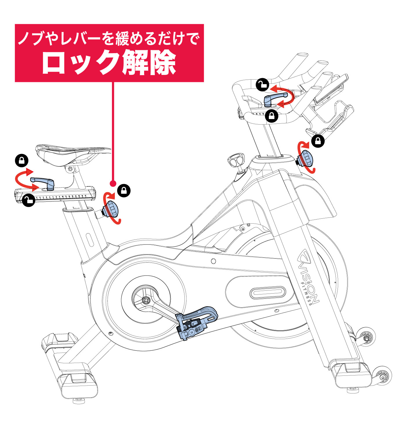 IC700／業務用スピンバイク（インドアサイクル トレーニングバイク）〈VISION（ビジョン）FITNESS〉《ジョンソンヘルステック ...