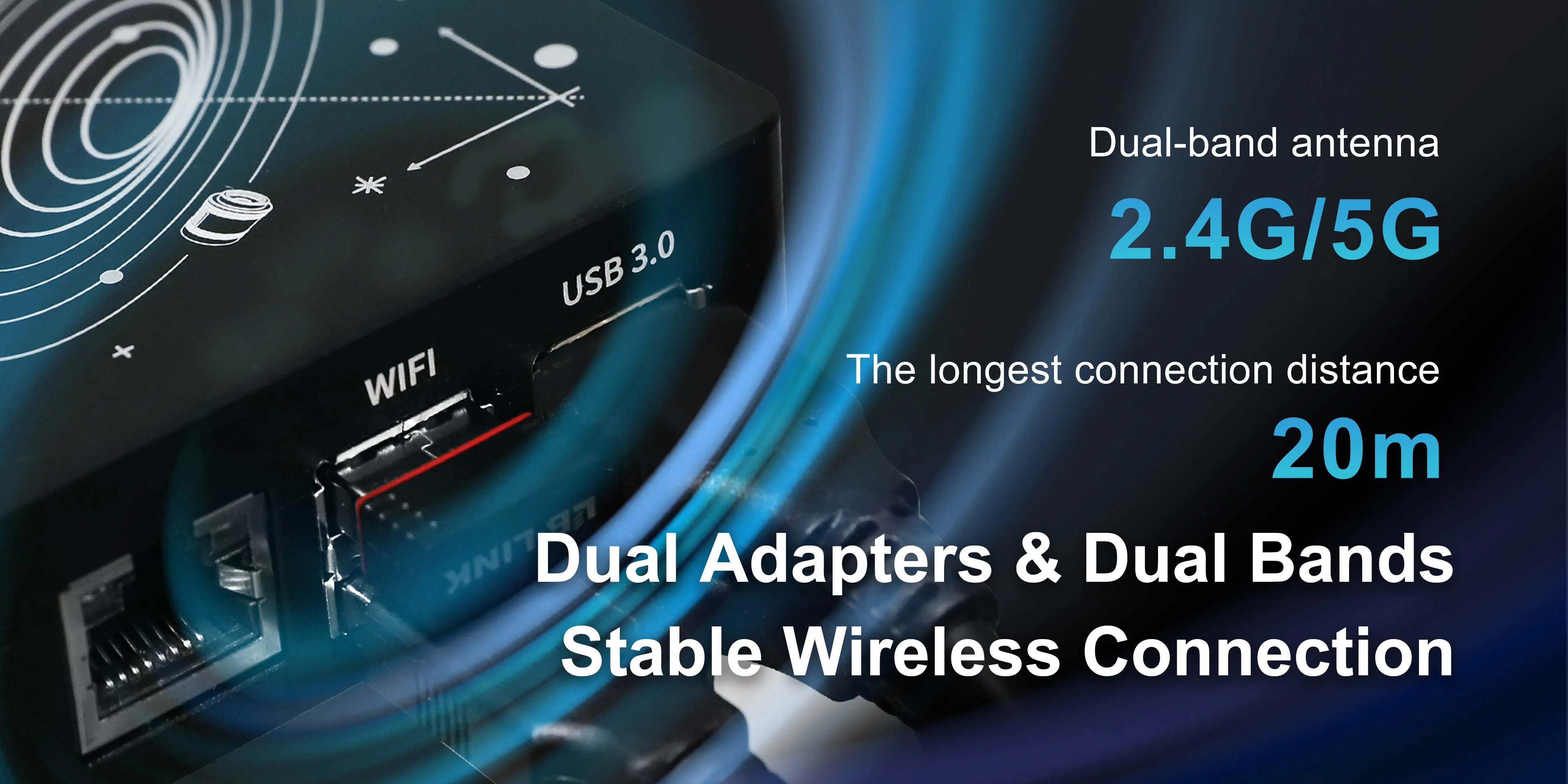 StellaVitaデュアルバンド（2.4G & 5G）Wi-Fiテクノロジーにより、高速で安定したワイヤレス接続を実現します。