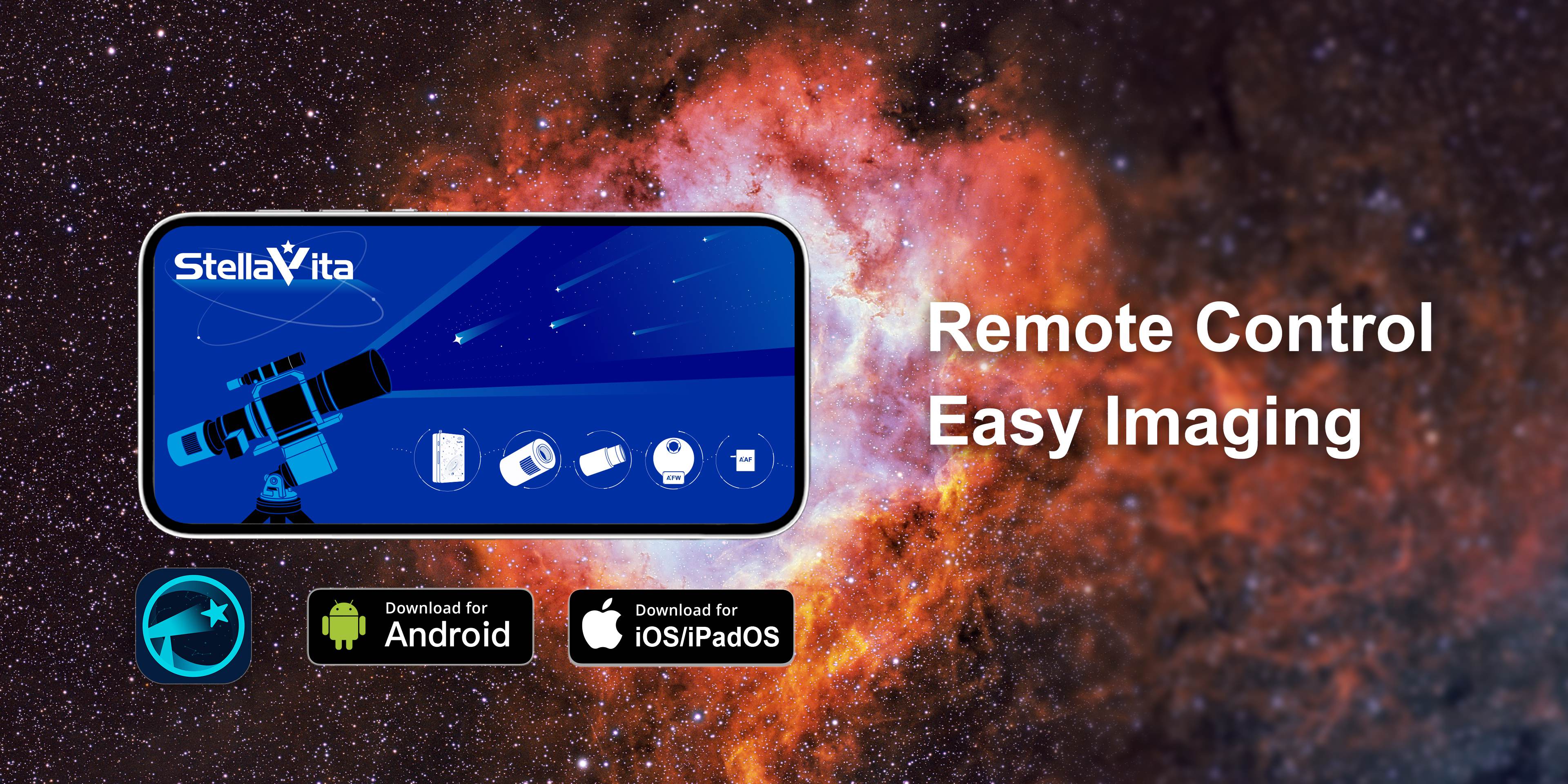 StellaVitaアプリは、初心者からプロまで、Wi-Fiリモートカメラコントロールを提供するために特別に開発された天体写真アプリです。