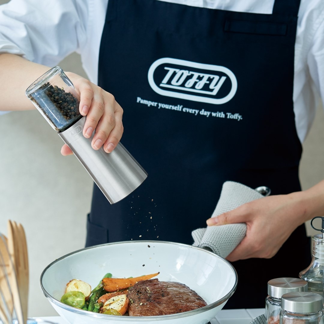 【Toffy】 電動ソルト＆ペッパーミル専用ふた付きボトル2個入り｜キッチン用品,保存容器・調味料入れ,調味料入れ・スパイスボトル｜kurasso（クラッソ）