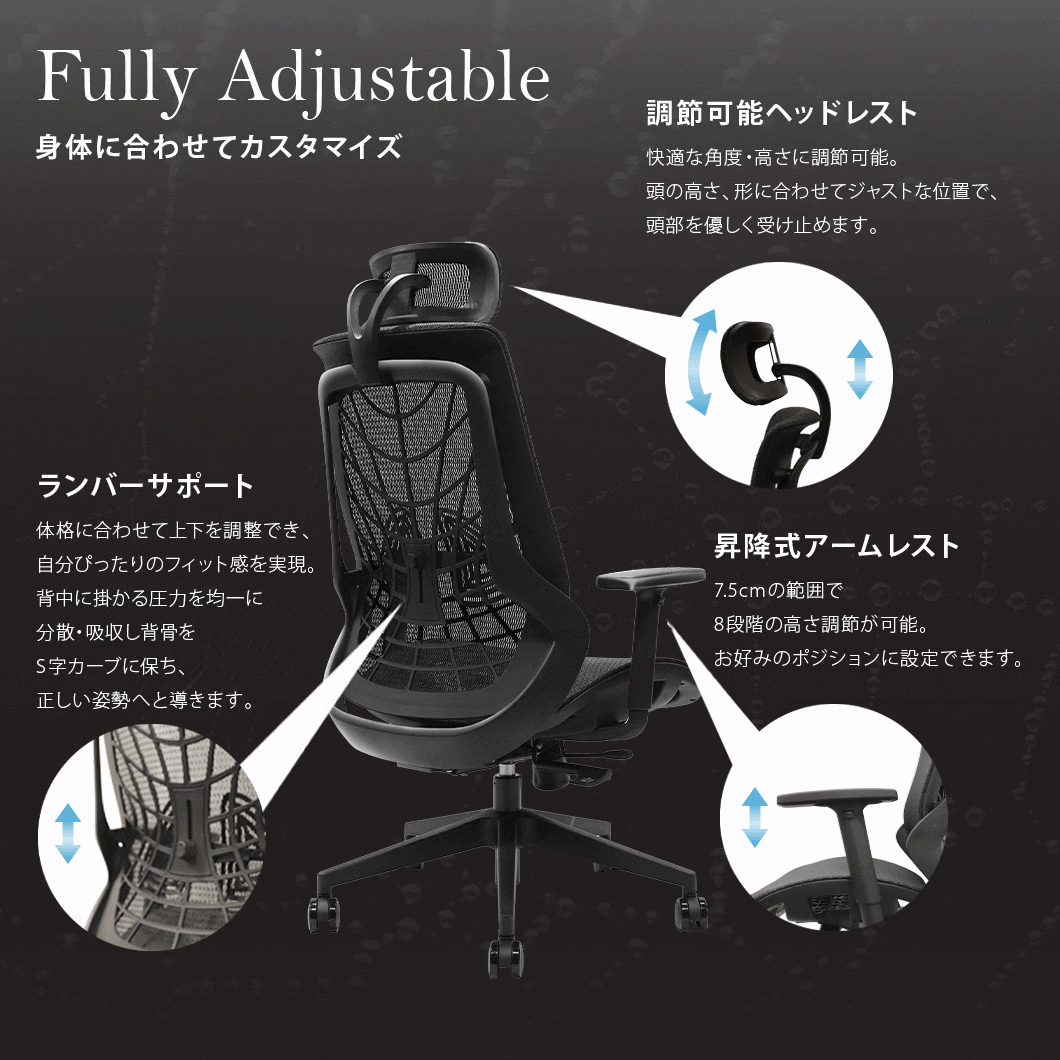 【新商品セール!9/30まで】 オフィスチェア メッシュ ヘッドレスト付き ブラックフレーム WLB-3AH（商品番号：nf-wlb-3ah）の通販 | オフィス家具通販サイトのLOOKIT ...