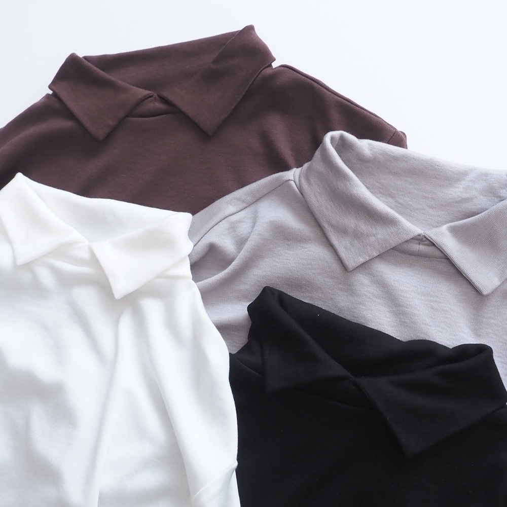 NARU(ナル) リヨセルハーフミラノリブ 衿付きPO(2WAY) 666201 | all_items | NARU FACTORYオンラインストア