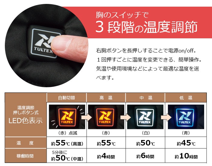《プライスダウン》 TULTEX 衿付ヒーターベスト AZ8310 (男女兼用) 防風 抗菌防臭 ｜のらぎや＜公式＞オンラインストア