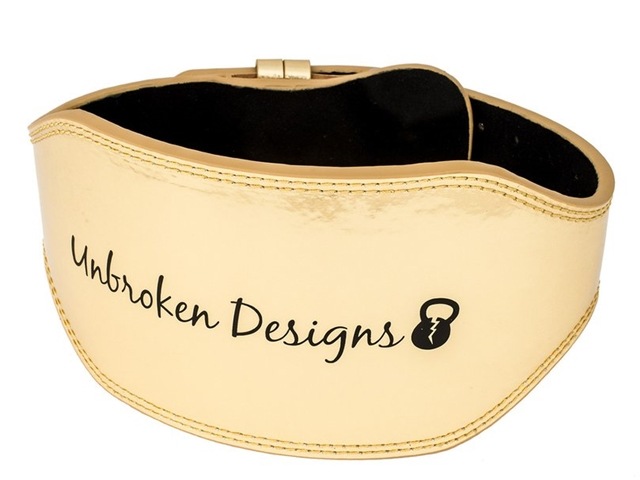 【Unbroken Designs 50%OFF】メタリックゴールド 15センチ レザーベルト