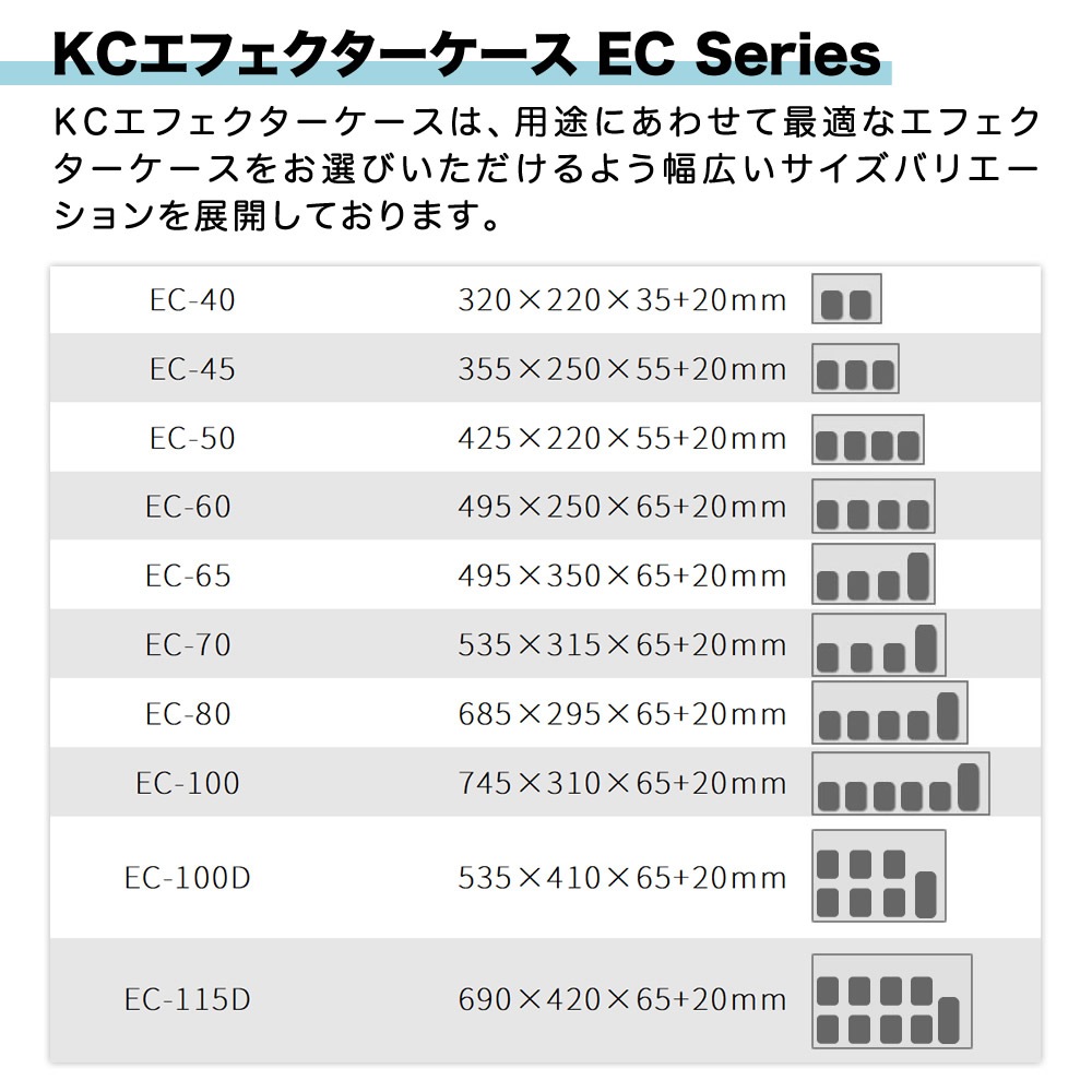 KC エフェクターケース EC-80【 ケーシー EC80 エフェクターボード 鍵付属 面ファスナー 収納】 | ケース各種,エフェクターケース | サクラ楽器 本店