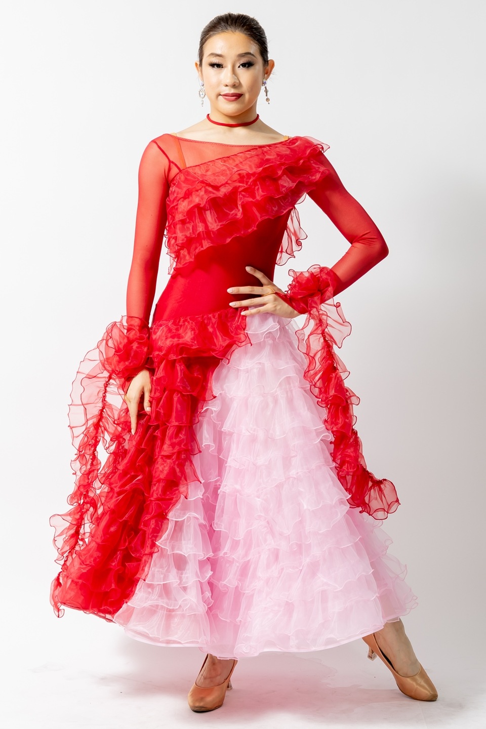 【先行予約 10月末発売】タカダンス スタンダードドレス 3S-00094A ｜社交ダンス スタンダードワンピース 石なしドレス | シークレット | 社交ダンス専門店 takadance ...