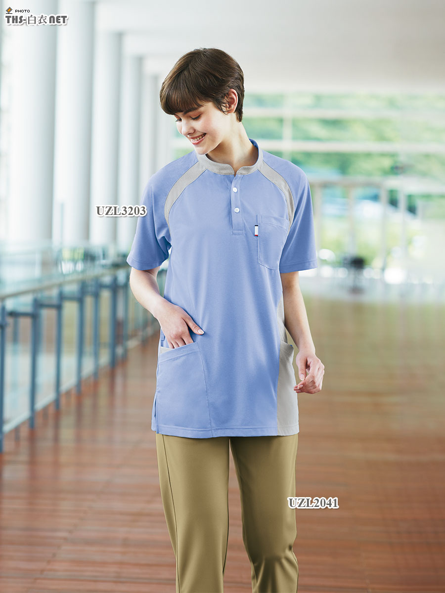 ルコックスポルティフ男女兼用ニットシャツ半袖[LCS製品] UZL3203｜THS-白衣通販・販売