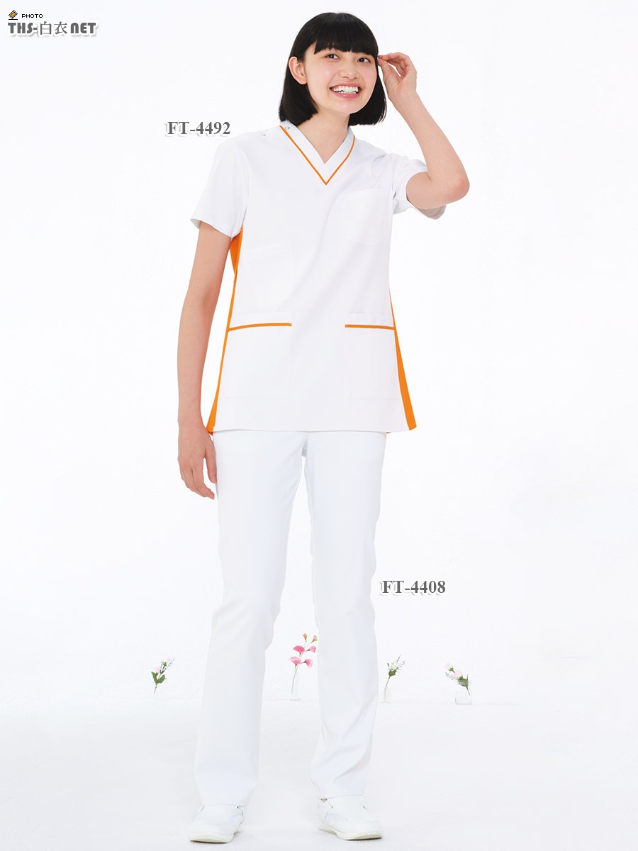 男女兼用スクラブ半袖[ナガイレーベン製品] FT-4492｜THS-白衣通販・販売