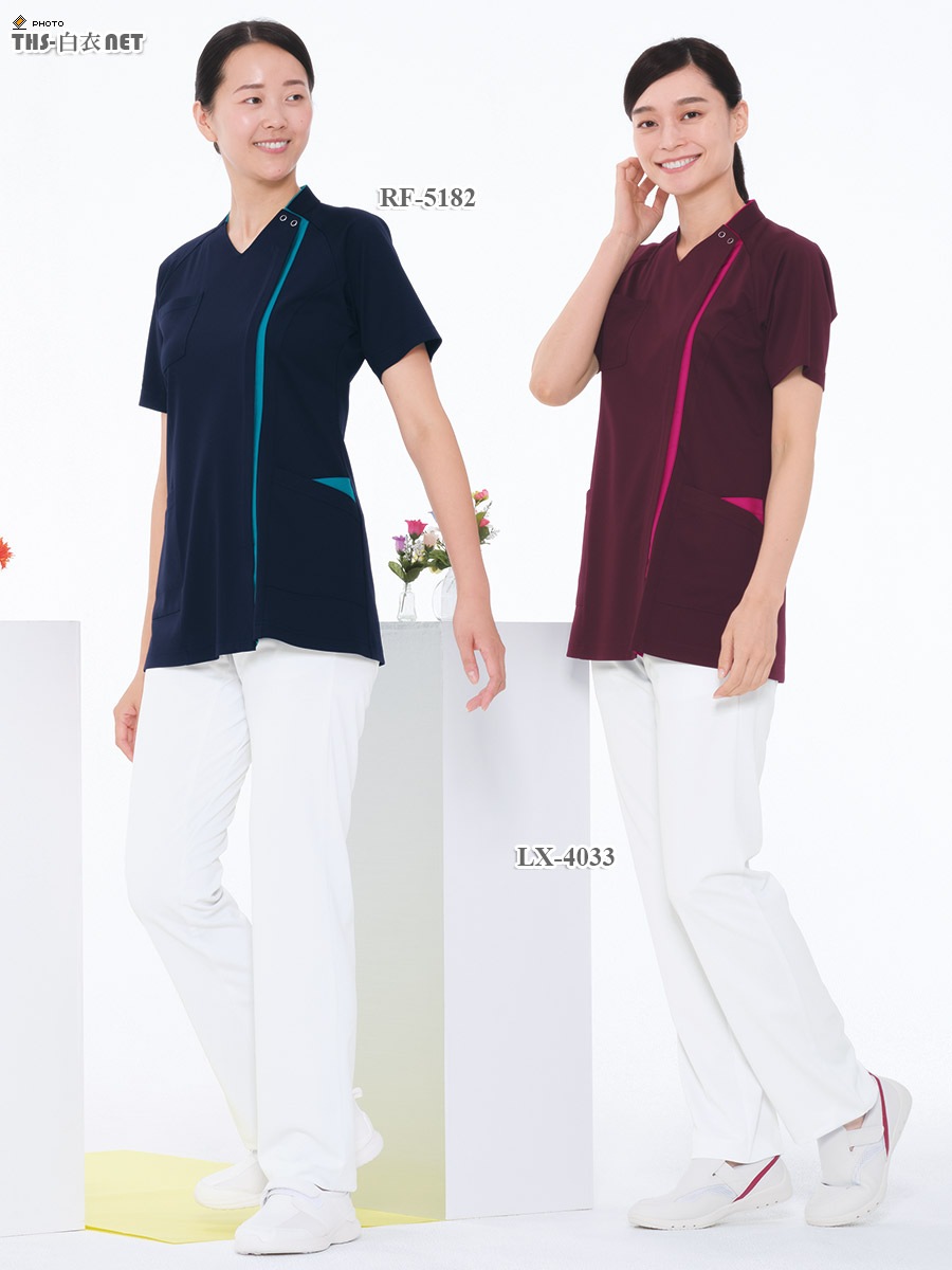 女子スクラブ半袖[ナガイレーベン製品] RF-5182｜THS-白衣通販・販売