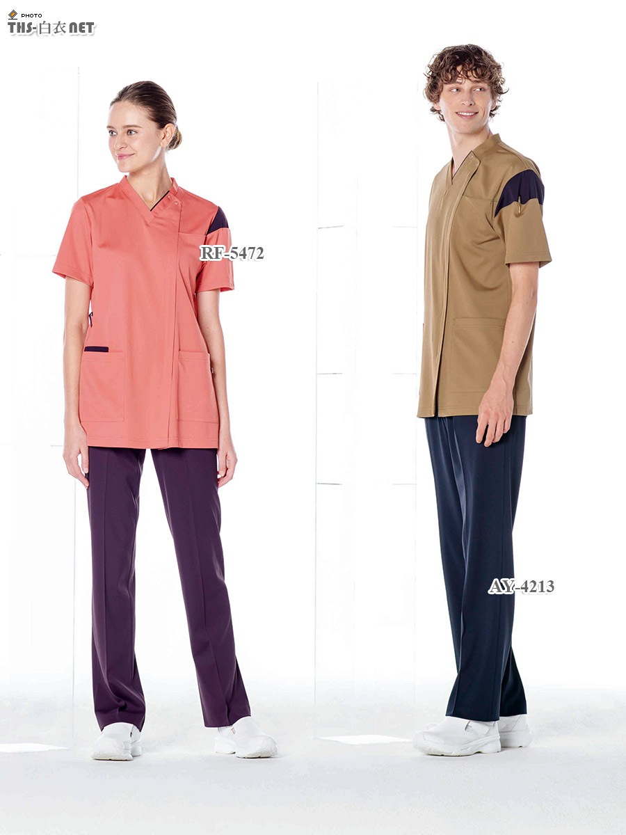 【THS-白衣通販】 男女兼用スクラブ半袖[ナガイレーベン製品] RF-5472