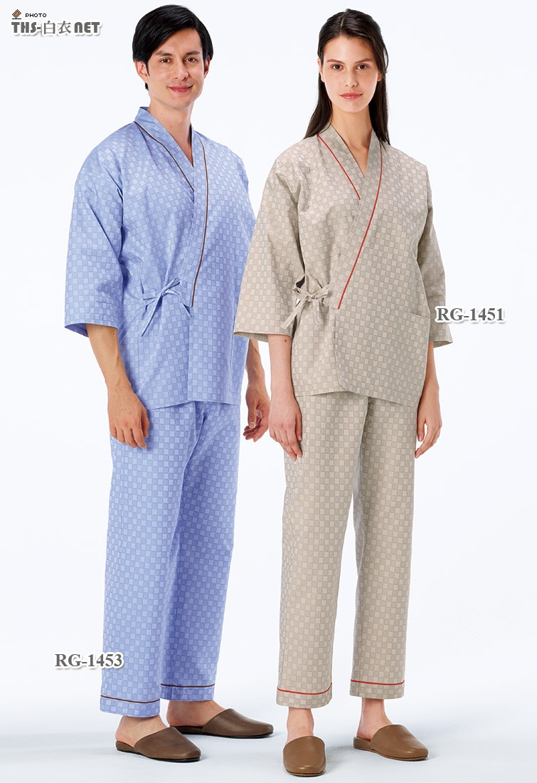 【THS-白衣通販】 男女兼用患者衣甚平型上衣[ナガイレーベン製品] RG-1451
