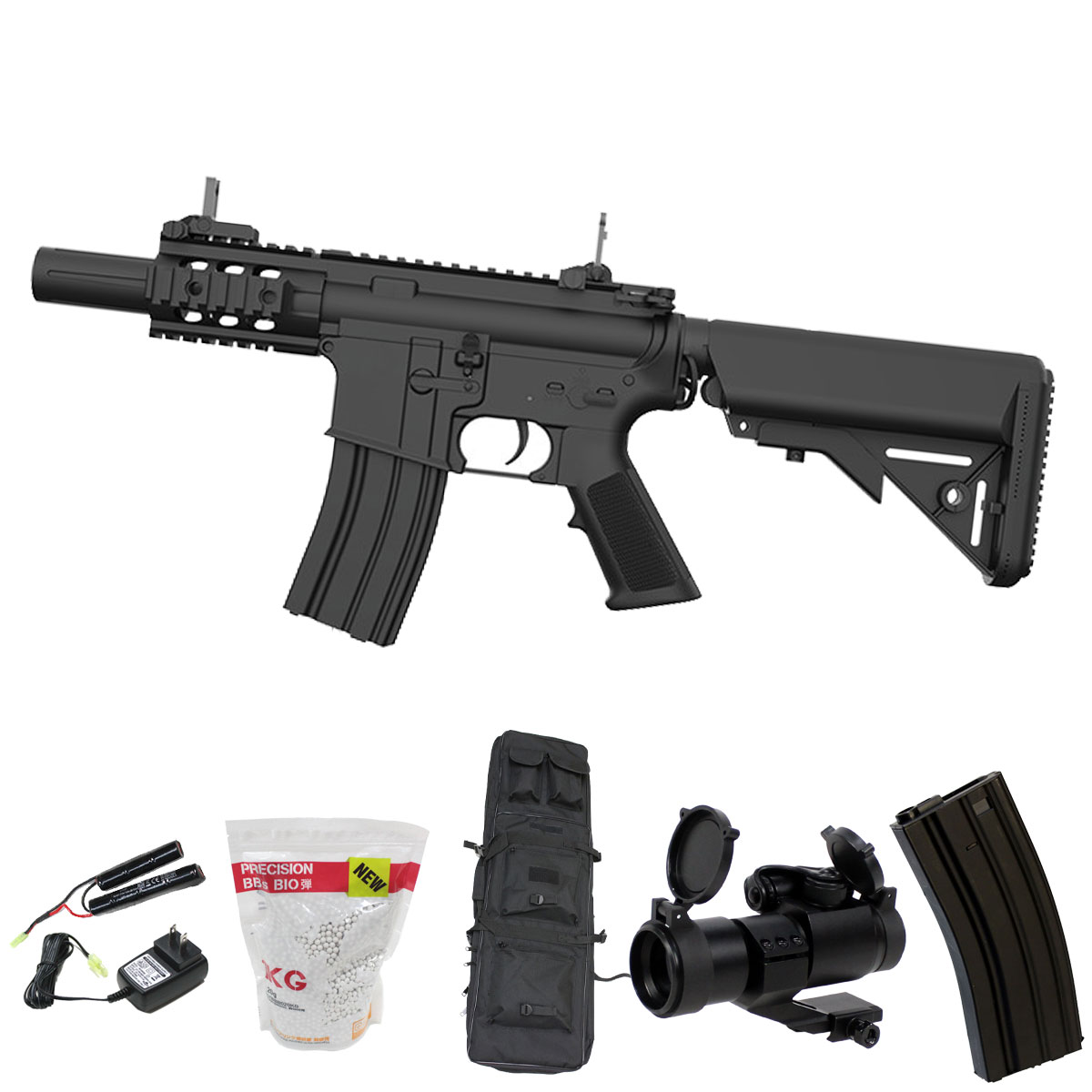 S&T M4 FF3.5インチ SD チャレンジャーライン G3電動ガンBK(COLT刻印)（電子トリガーシステム搭載）【180日間安心保証つき】【お得7点セット】