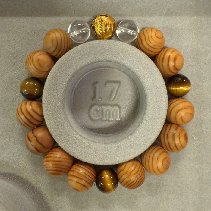 屋久杉高級ブレスレット塗装12mm 虎目石龍彫 水晶（内周17cm)6105B | 屋久杉小物・文具,ブレスレット | 屋久杉堂